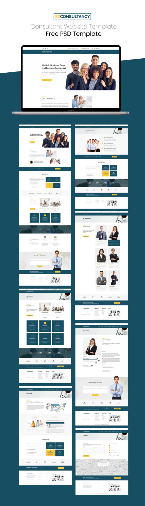 Free Consultant Website PSD Template - Removal.AI